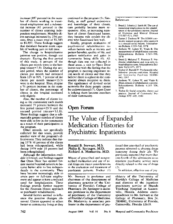 The Value of Expanded Medication Histories for Psychiatric Inpatients
