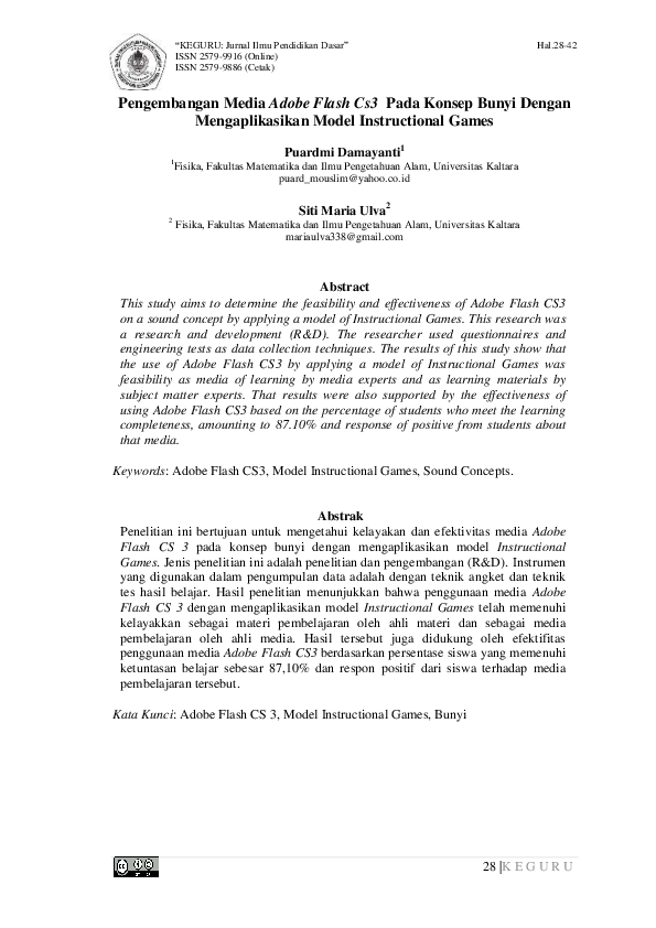Pengembangan Media Adobe Flash Cs3 Pada Konsep Bunyi Dengan ...