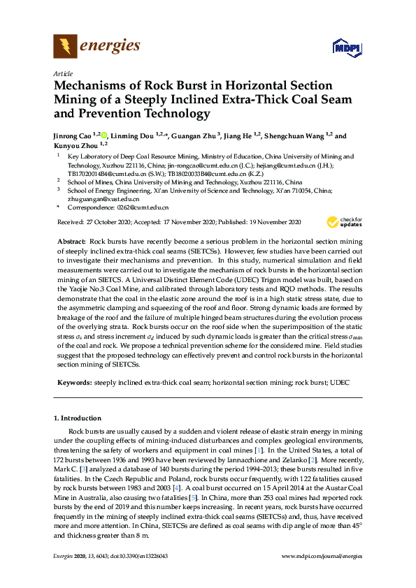 (PDF) Mechanisms of Rock Burst in Horizontal Section Mining of a ...