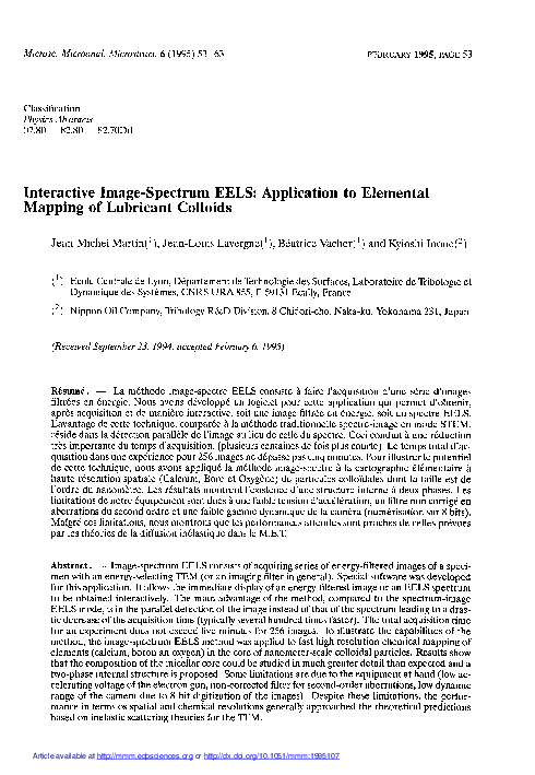 (PDF) Interactive Image-Spectrum EELS: Application to Elemental Mapping ...
