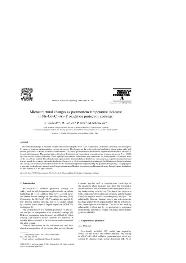 (PDF) Microstructural changes as postmortem temperature indicator in Ni–Co–Cr–Al–Y oxidation ...