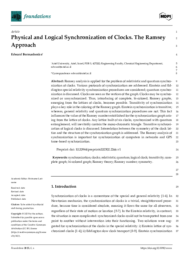 Pdf Physical And Logical Synchronization Of Clocks The Ramsey Approach