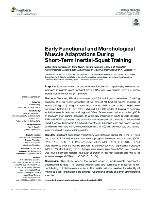 (PDF) Early Functional and Morphological Muscle Adaptations During ...