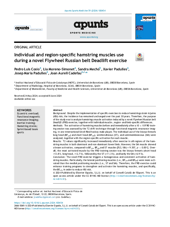 (PDF) Individual and region-specific hamstring muscles use during a ...