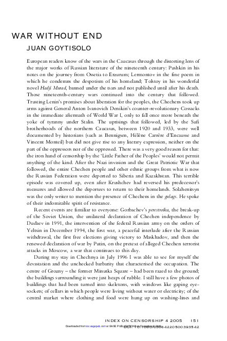 (PDF) War Without End