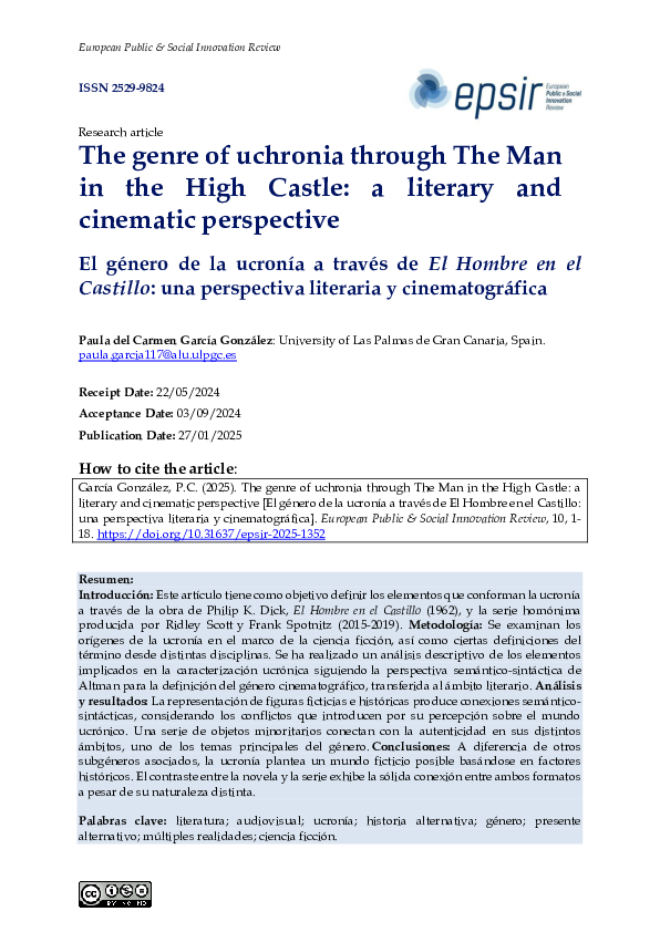(PDF) The genre of uchronia through The Man in the High Castle: a ...