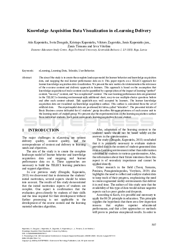 (PDF) Knowledge Acquisition Data Visualization in eLearning Delivery