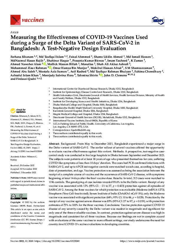 (PDF) Measuring the Effectiveness of COVID-19 Vaccines Used during a ...