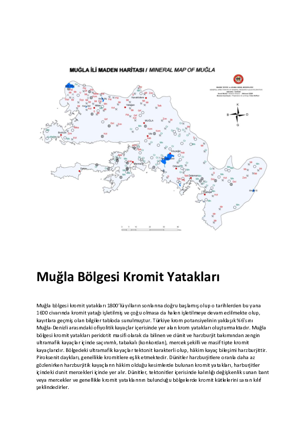 (PDF) Mugla Bolgesi Kromit Yatakları