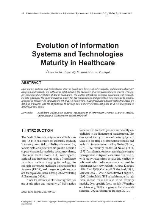 (PDF) Evolution of Information Systems and Technologies Maturity in ...