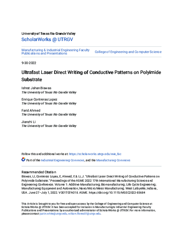 Ultrafast Laser Direct Writing of Conductive Patterns on Polyimide ...