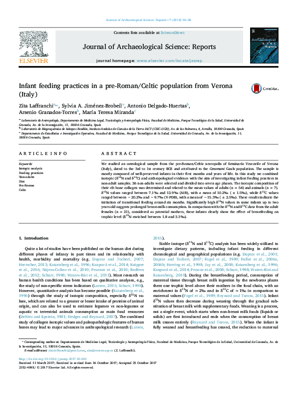 (PDF) Infant feeding practices in a pre-Roman/Celtic population from ...