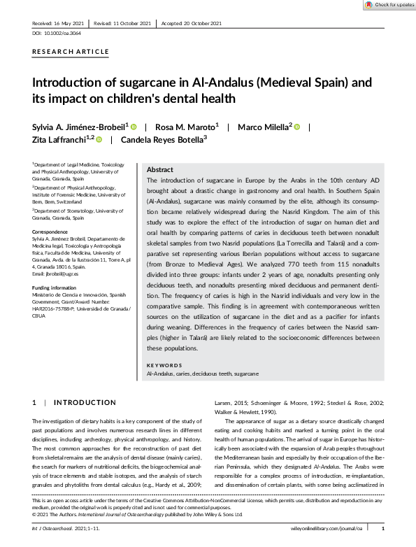 (PDF) Introduction of sugarcane in Al‐Andalus (Medieval Spain) and its ...