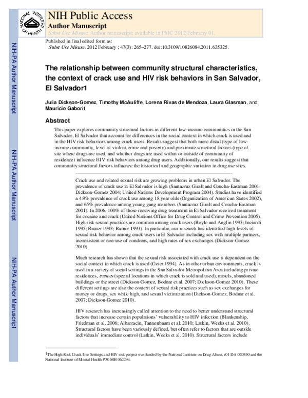 (PDF) The Relationship Between Community Structural Characteristics ...