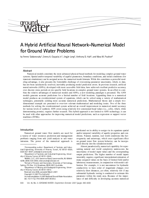 (PDF) A Hybrid Artificial Neural Network‐Numerical Model for Ground ...