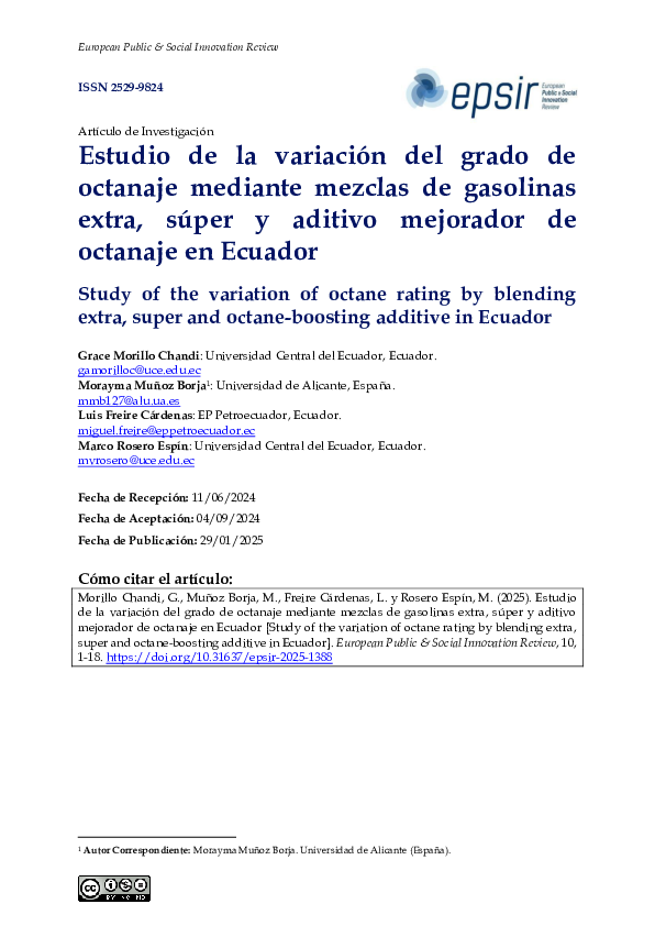 (PDF) Estudio de la variación del grado de octanaje mediante mezclas de gasolinas extra, súper y ...