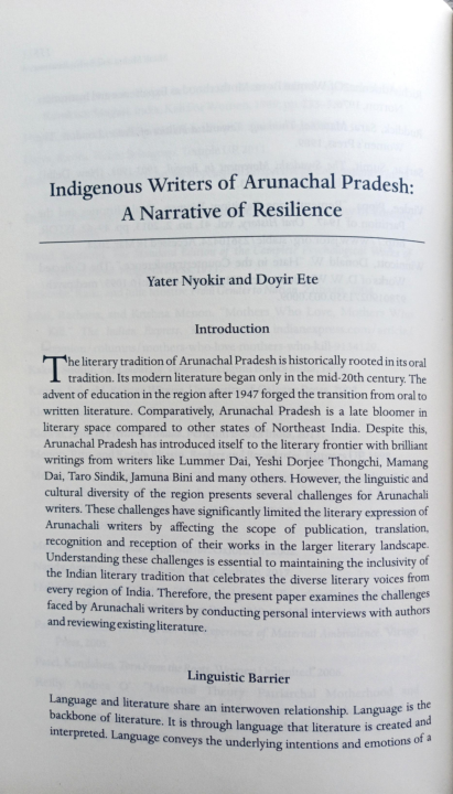 (PDF) Indigenous Writers of Arunachal Pradesh: A Narrative of Resilience