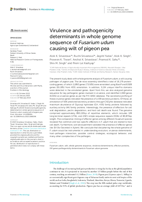 (PDF) Virulence and pathogenicity determinants in whole genome sequence ...