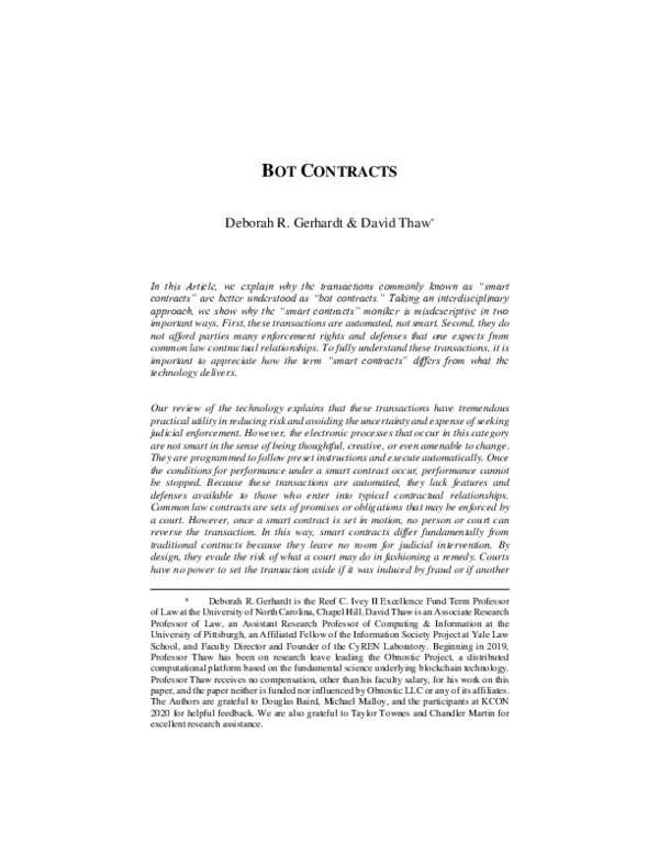 (PDF) Bot Contracts