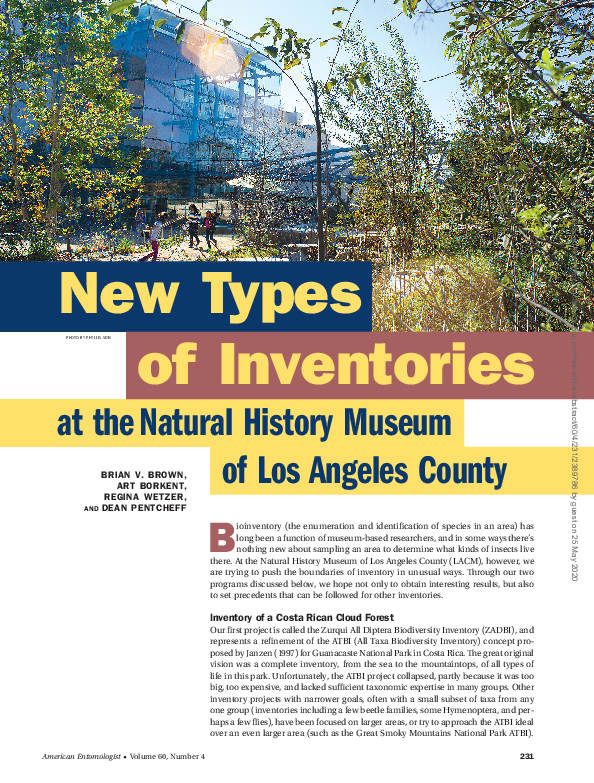 (PDF) New Types of Inventories at the Natural History Museum of Los ...