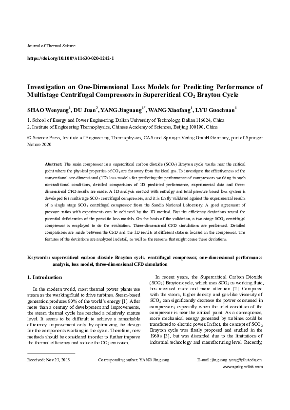 (PDF) Investigation on One-Dimensional Loss Models for Predicting ...