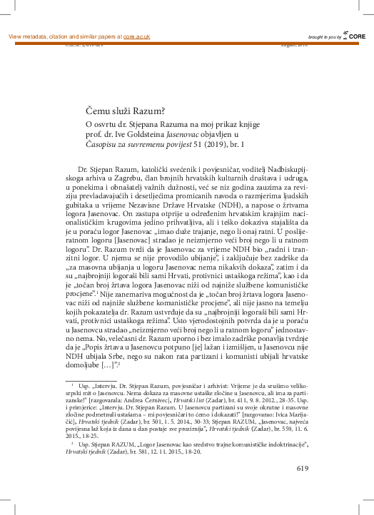 (PDF) Čemu služi Razum? O osvrtu dr. Stjepana Razuma na moj prikaz ...