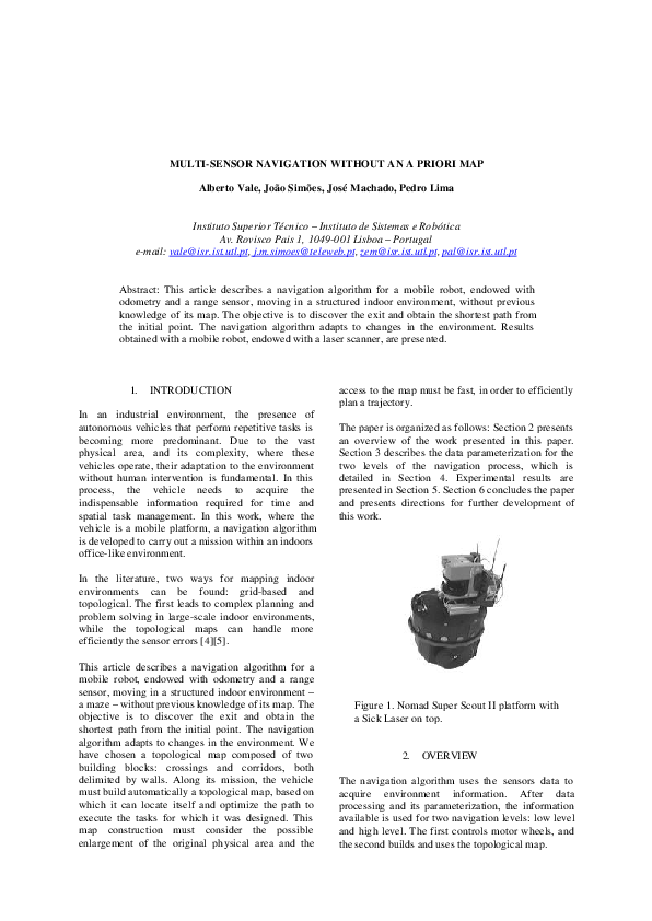 (PDF) Multi-Sensor Navigation Without an a Priori Map