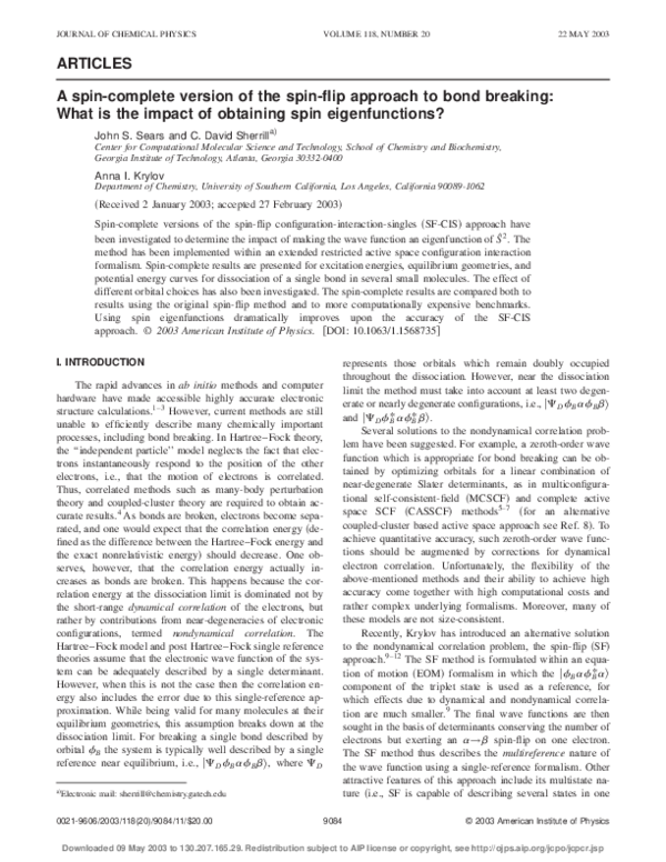A spin-complete version of the spin-flip approach to bond breaking ...