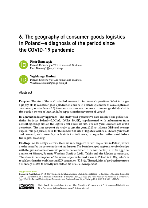 (PDF) The geography of consumer goods logistics in Poland—a diagnosis ...