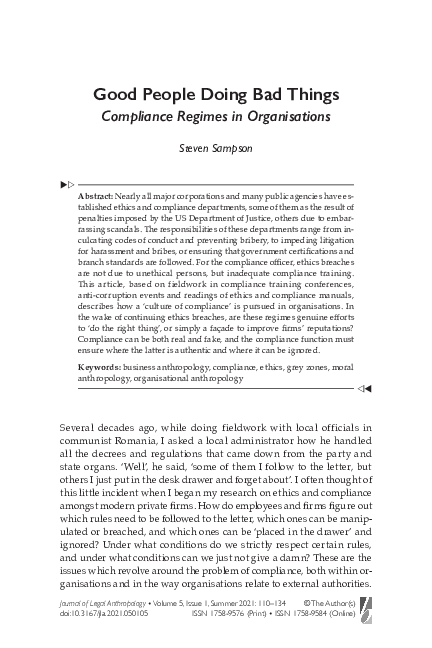 (PDF) Good People Doing Bad Things