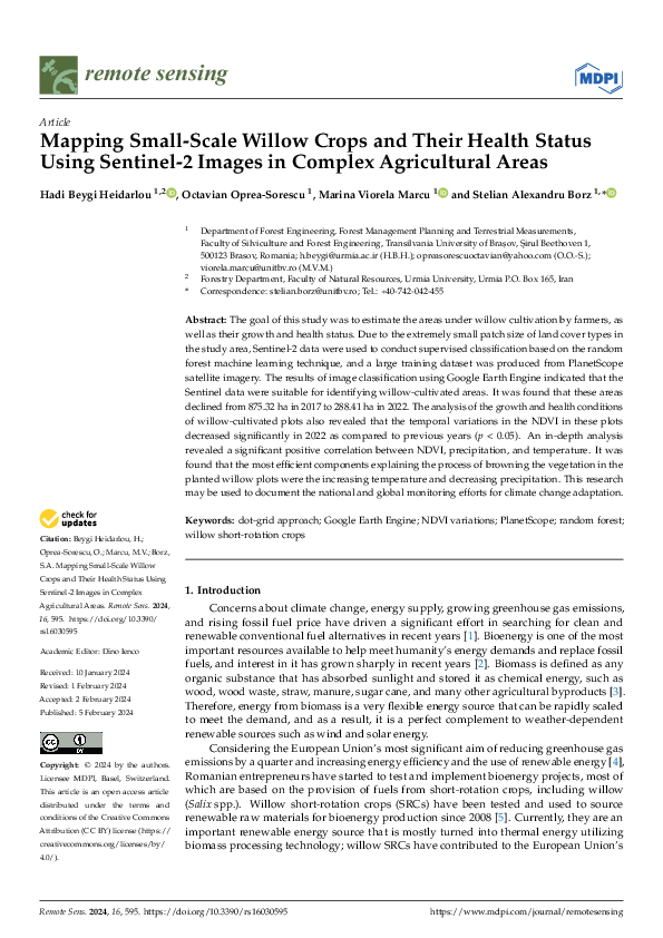 (PDF) Mapping Small-Scale Willow Crops and Their Health Status Using ...