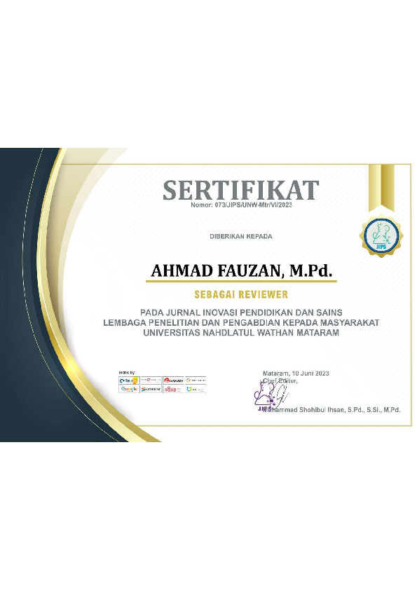 (PDF) Sertifikat Reviewer JIPS