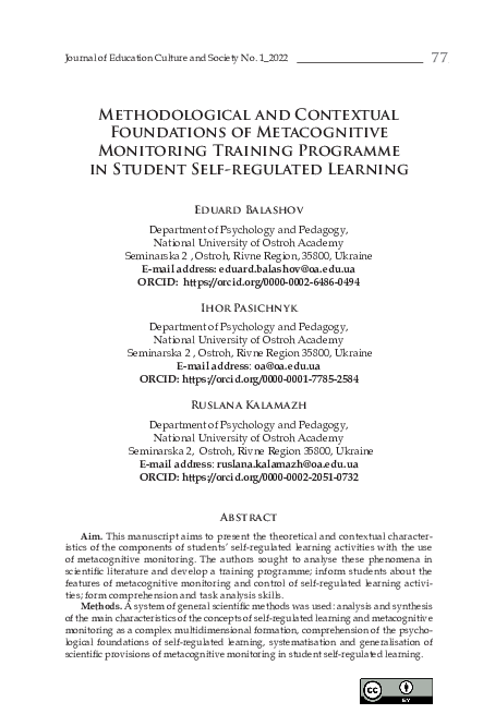 (PDF) Methodological and Contextual Foundations of Metacognitive ...