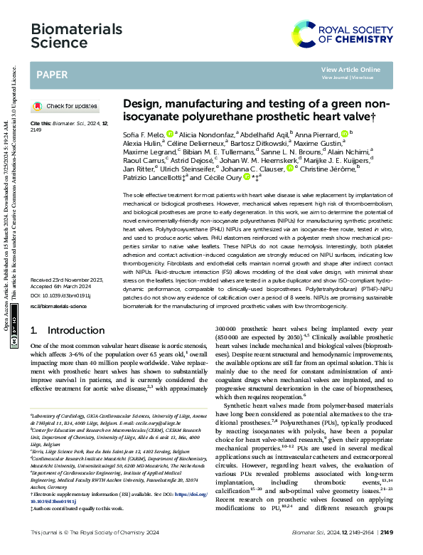 (PDF) Design, manufacturing and testing of a green non-isocyanate ...