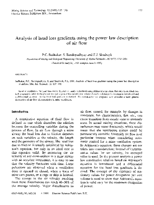 (PDF) Analysis of head loss gradients using the power law description ...