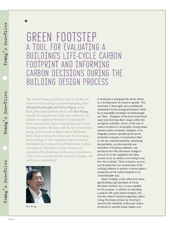 (PDF) Green Footstep: A Tool for Evaluating a Building's Life‐Cycle ...