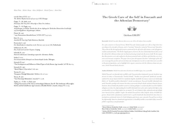 (PDF) The Greek Care of the Self in Foucault and the Athenian Democracy