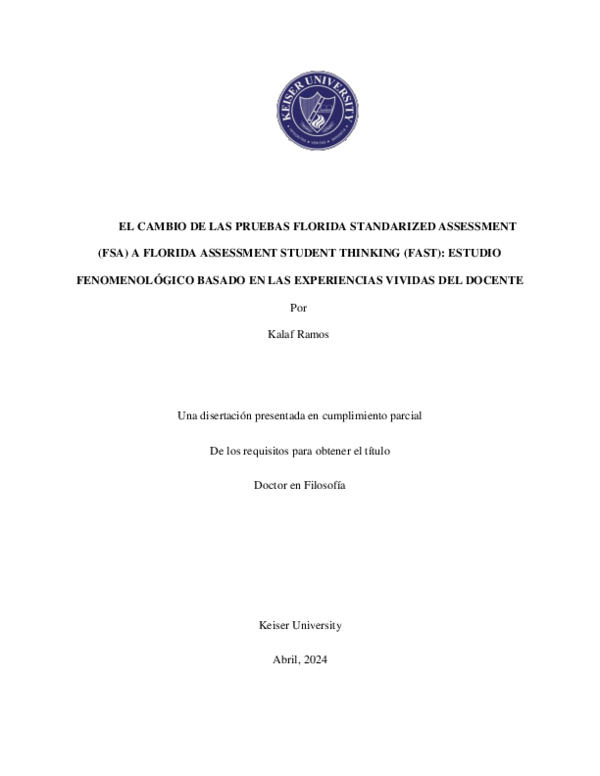 (PDF) EL CAMBIO DE LAS PRUEBAS FLORIDA STANDARIZED ASSESSMENT (FSA) A ...