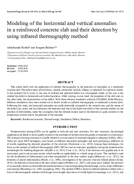 Pdf Modeling Of The Horizontal And Vertical Anomalies In A Reinforced Concrete Slab And Their