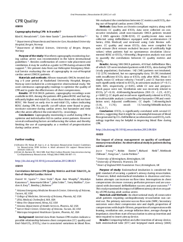 (PDF) Capnography during CPR- Is it useful
