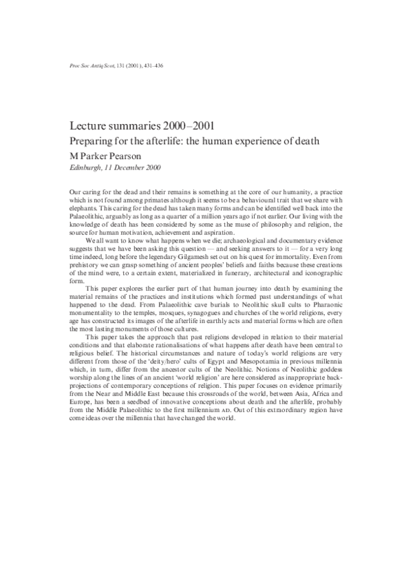 (PDF) Lecture Summaries 2000 - 2001