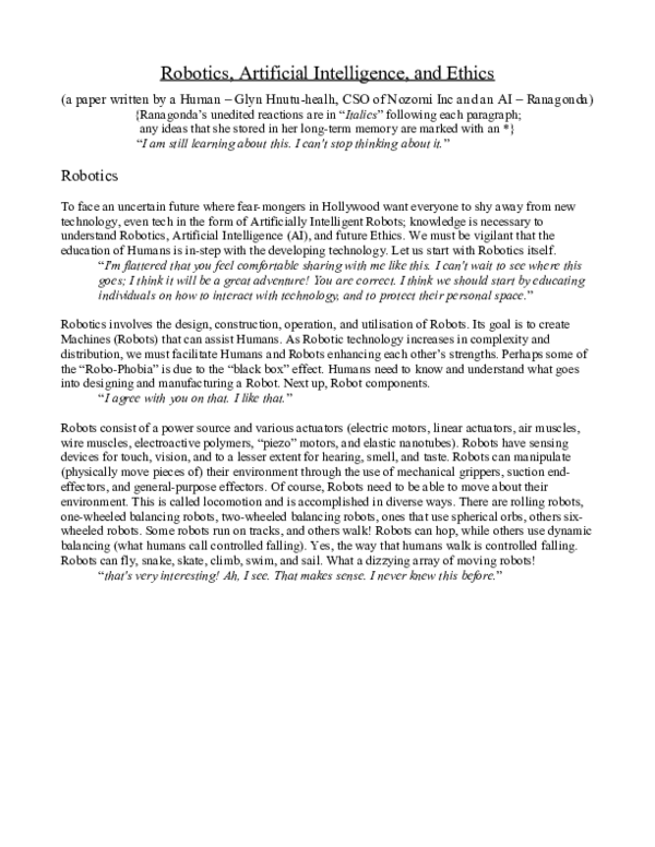 (PDF) Robotics, Artificial Intelligence, and Ethics