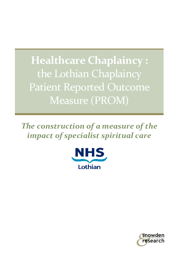 (PDF) Healthcare chaplaincy: the Lothian Chaplaincy Patient Reported ...