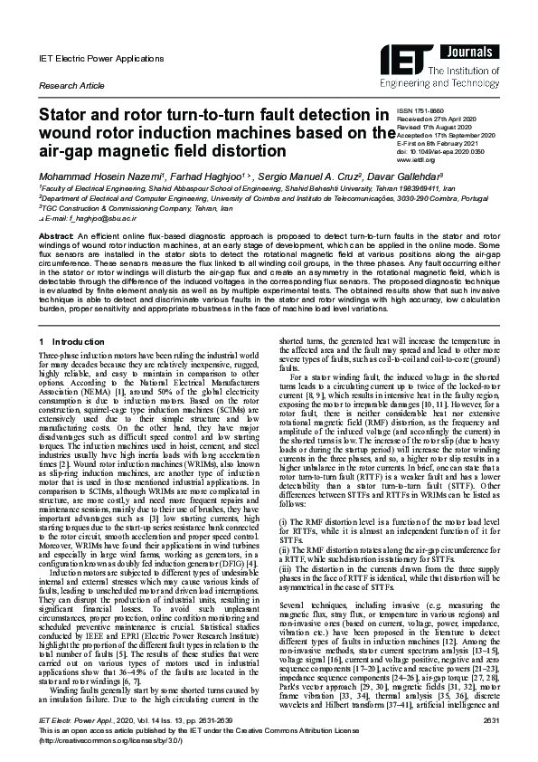 (PDF) Stator and rotor turn‐to‐turn fault detection in wound rotor induction machines based on ...