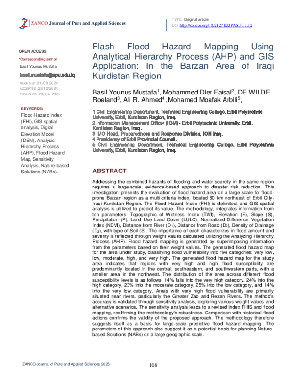 (PDF) Flash Flood Hazard Mapping Using Analytical Hierarchy Process (AHP) and GIS Application ...