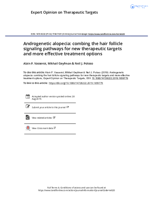 (PDF) Androgenetic alopecia: combing the hair follicle signaling pathways for new therapeutic ...