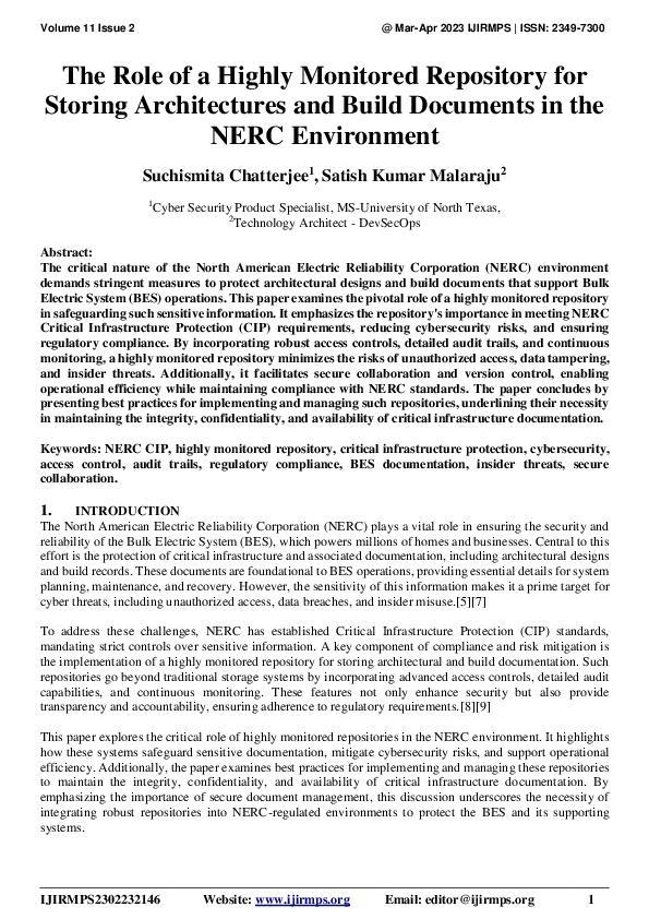 (PDF) The Role of a Highly Monitored Repository for Storing ...