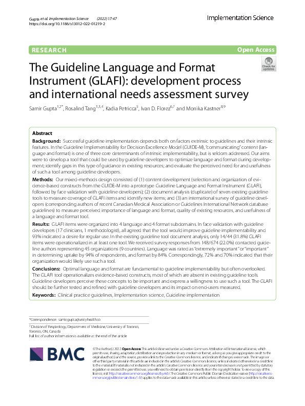 (PDF) The Guideline Language and Format Instrument (GLAFI): development ...