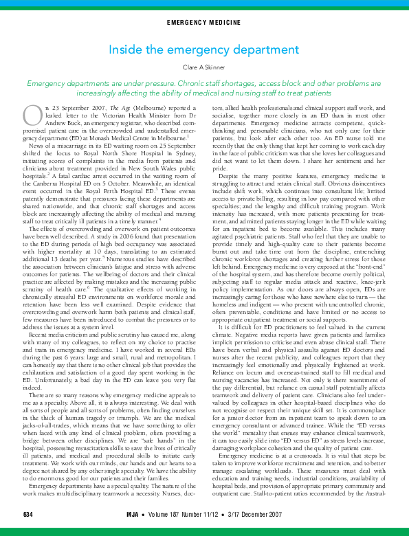 (PDF) Inside the emergency department