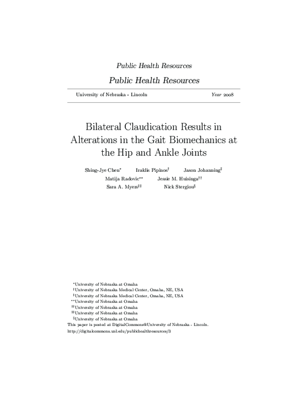(PDF) Bilateral claudication results in alterations in the gait ...
